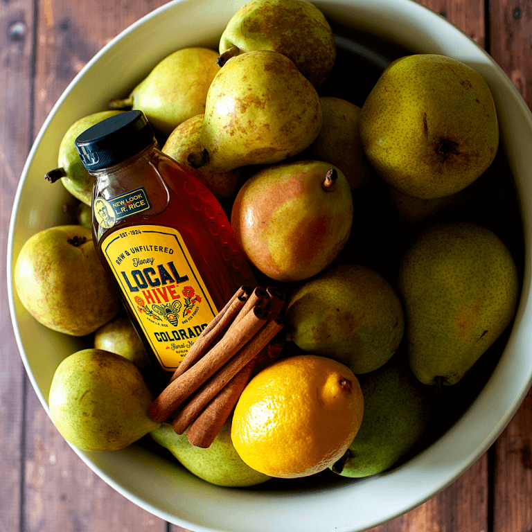 Honey Cinnamon Pears with Ginger Cream Recipe